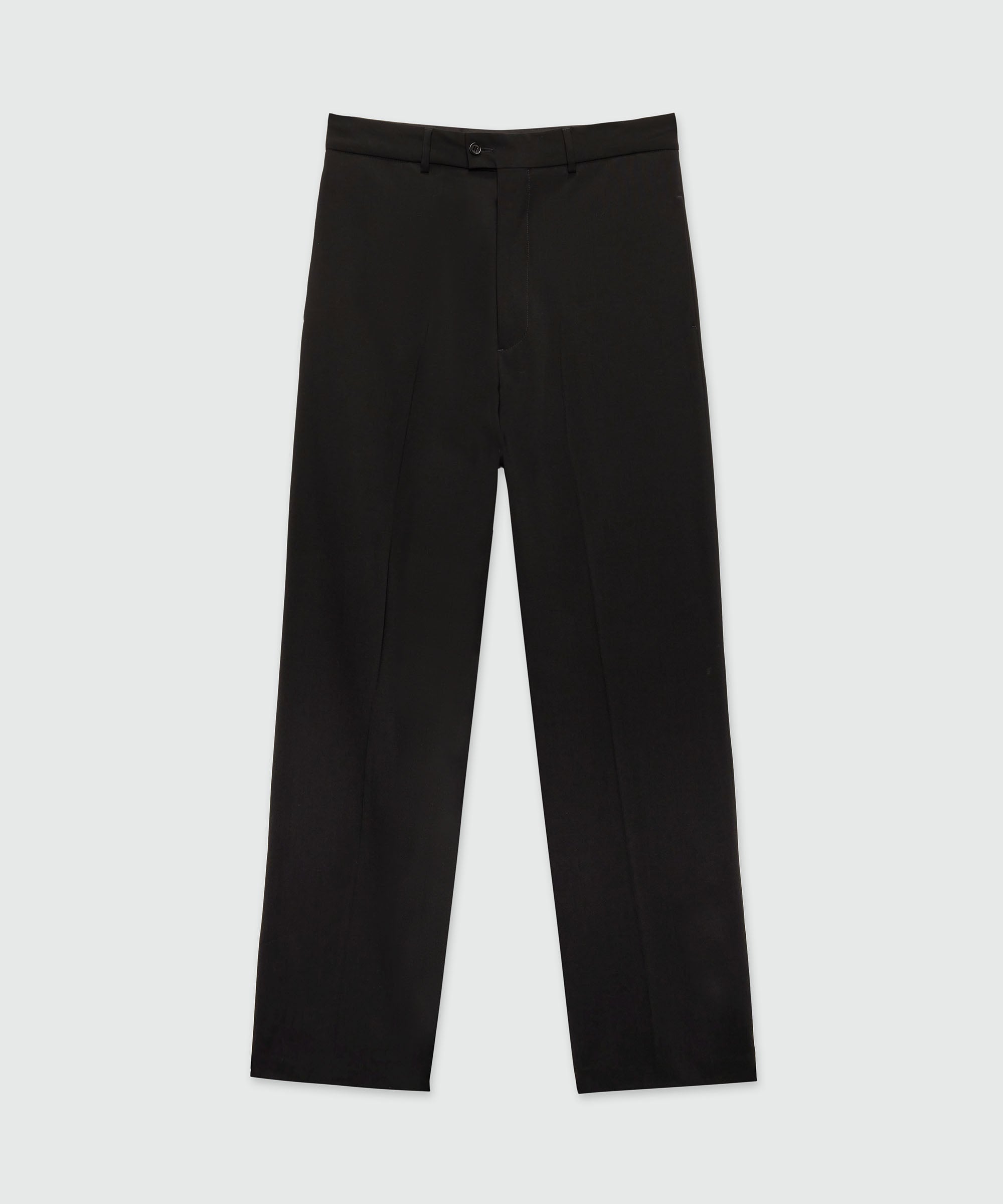 Wide black trousers in cool wool with MSGM label - MSGM Official